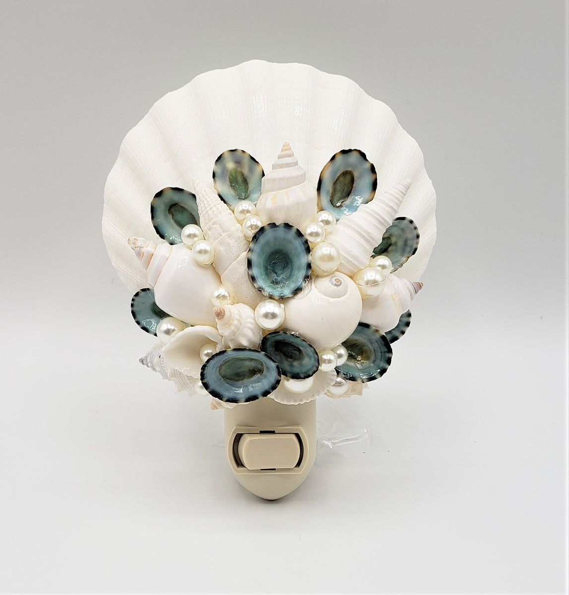 Beach Decor Seashell Night Light, Coastal Decor Nautical Aqua Limpet ...