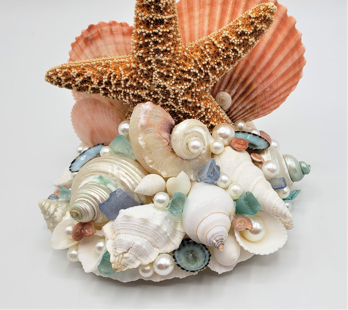 Beach Wedding Sugar Starfish Cake Topper, Coastal Seashell Cake Toppe ...
